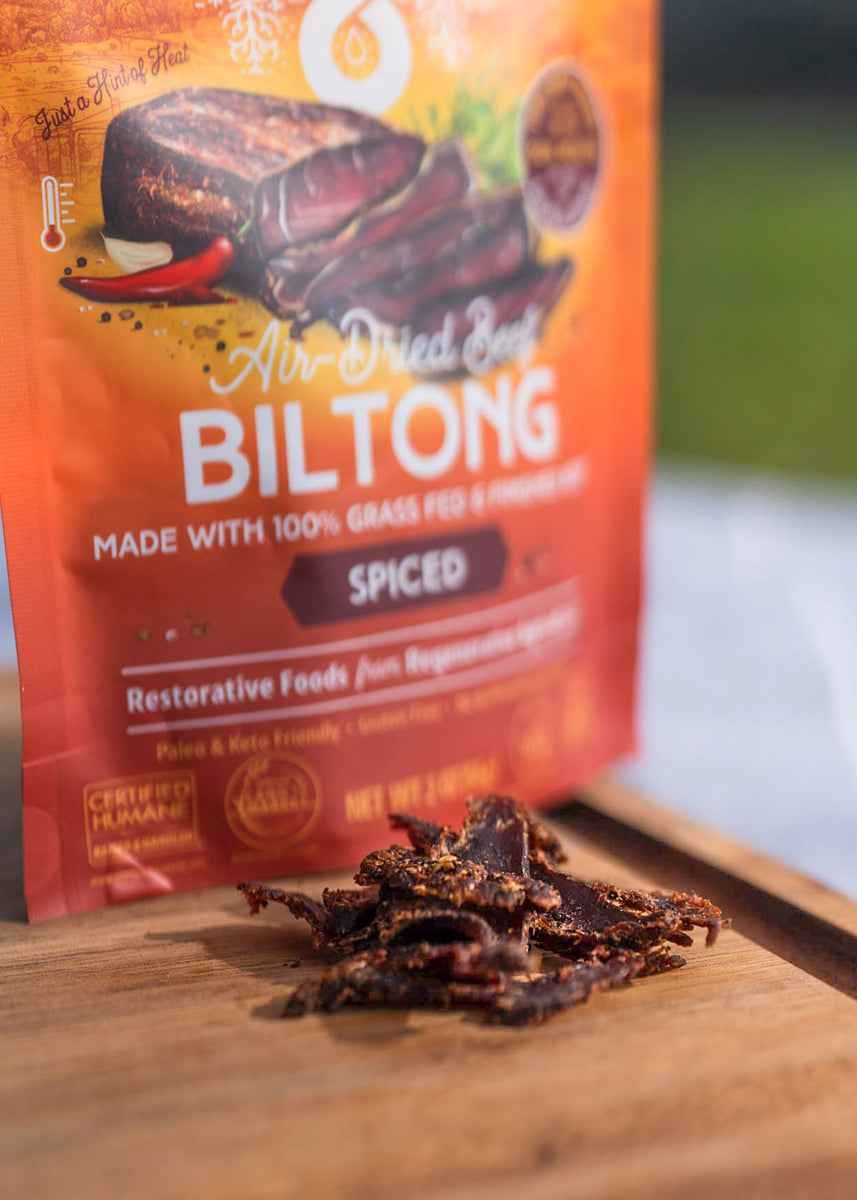 Spiced Grass Fed & Finished Beef Biltong – Figure Ate Foods